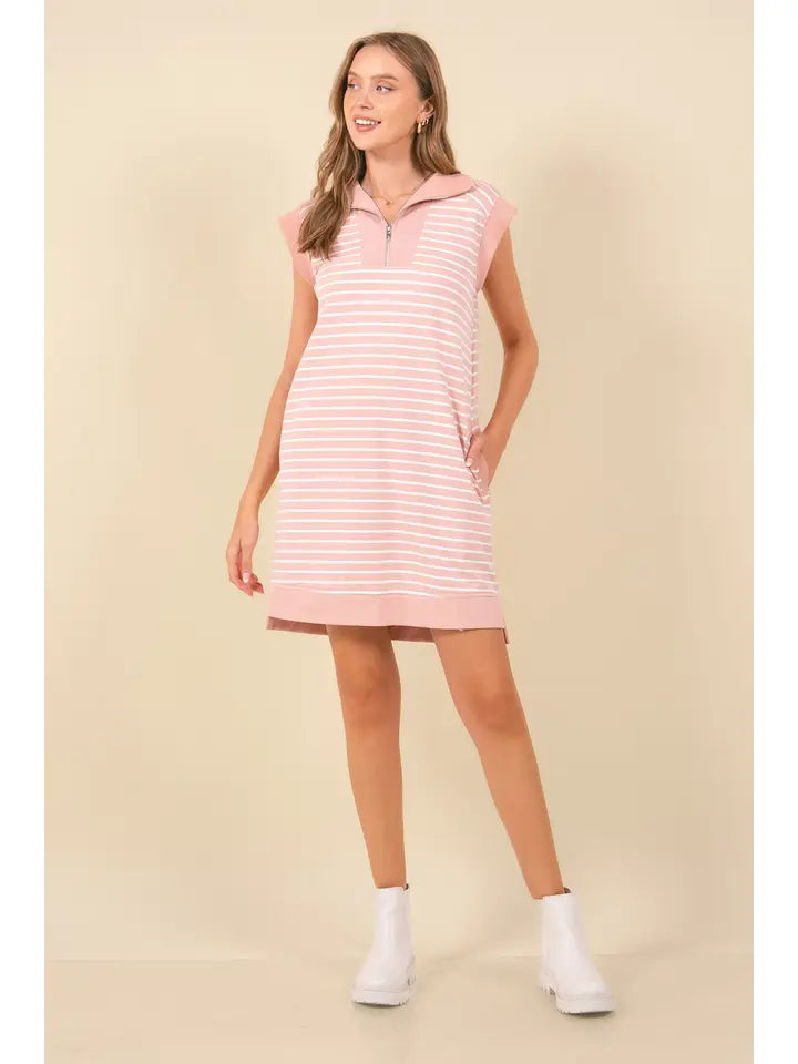 Striped French Mini Dress w/ Side Pockets – Vintage Southern Designs